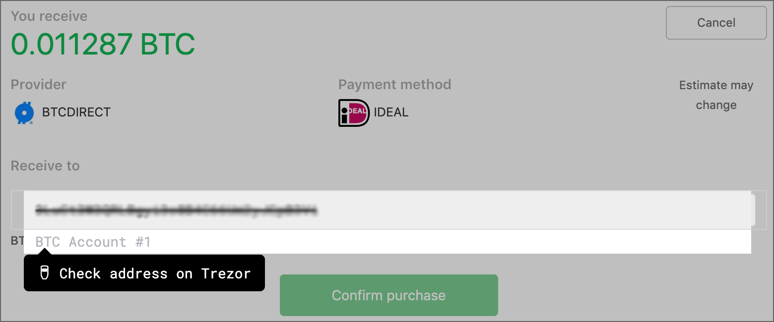 ¿Cómo conecto mi Trezor a BTC Direct?
